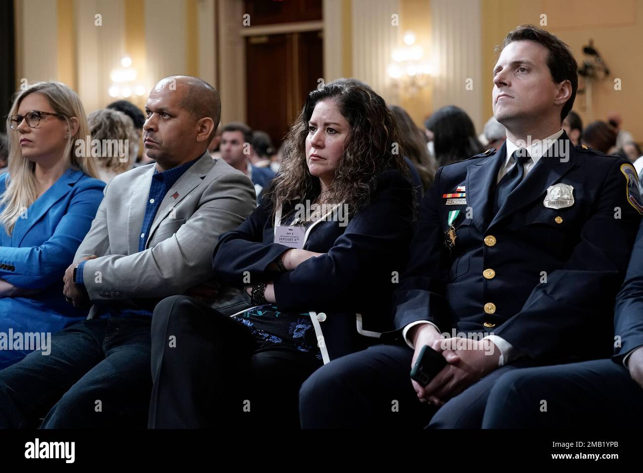 From left, U.S. Capitol Police Sgt. Aquilino Gonell, Sandra Garza, the ...