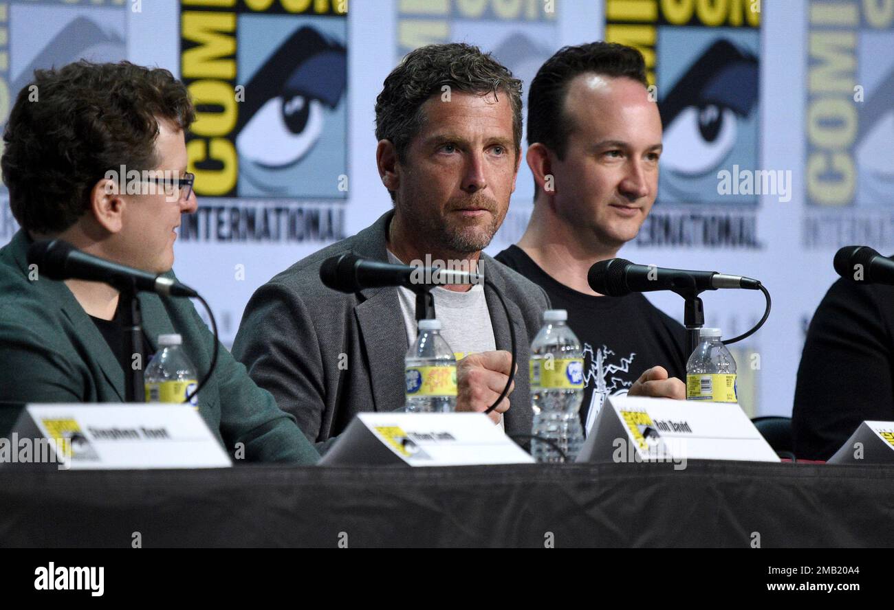 Rob David, from left, Gregory Mone and Derek Handy participate in the ...