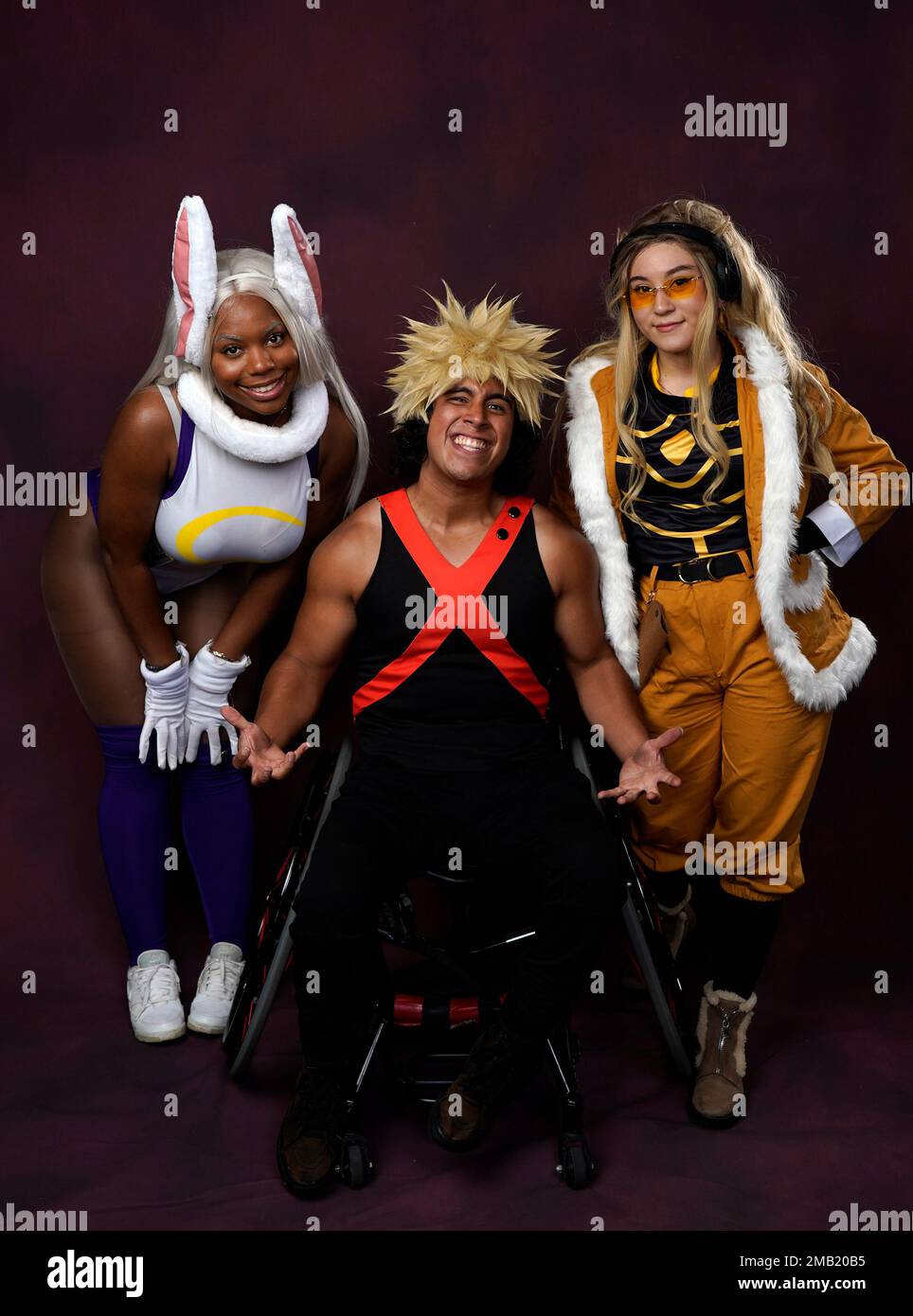 San Diego residents Kira Simone, dressed as Miruko, from left, Jose ...