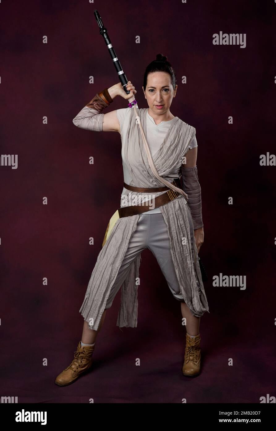 Emily Marsh of Burbank, Calif., dressed as Rey, characters from "Star ...