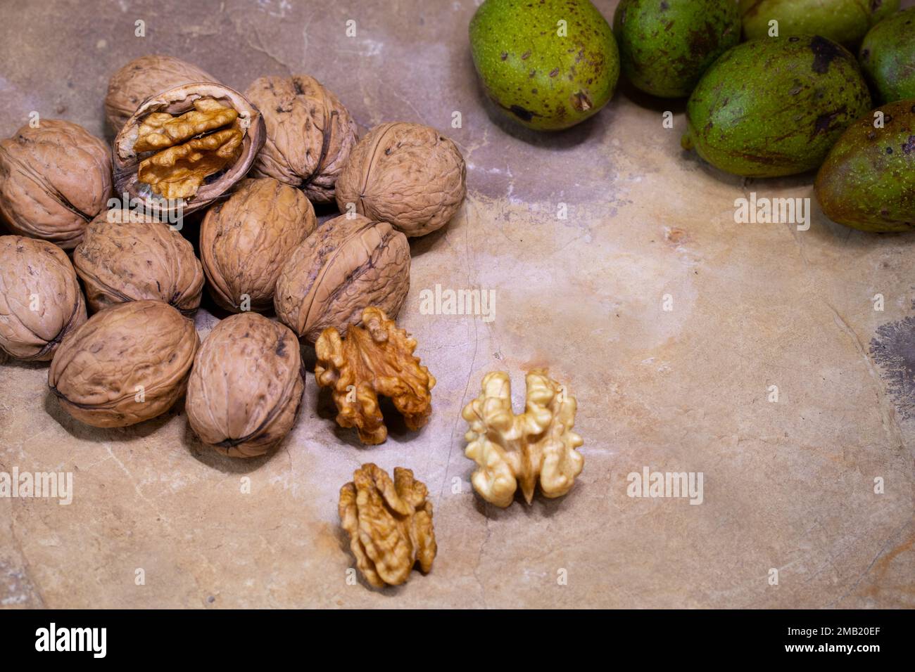 Organically grown nuts Stock Photo - Alamy