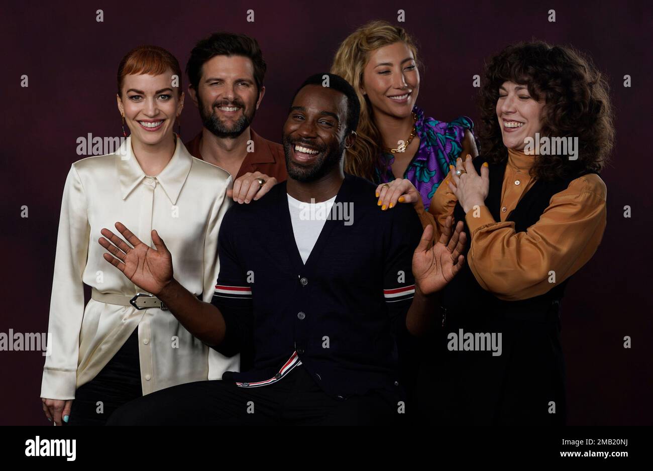 Britt Lower, from left, Adam Scott, Tramell Tillman, Dichen Lachman and ...