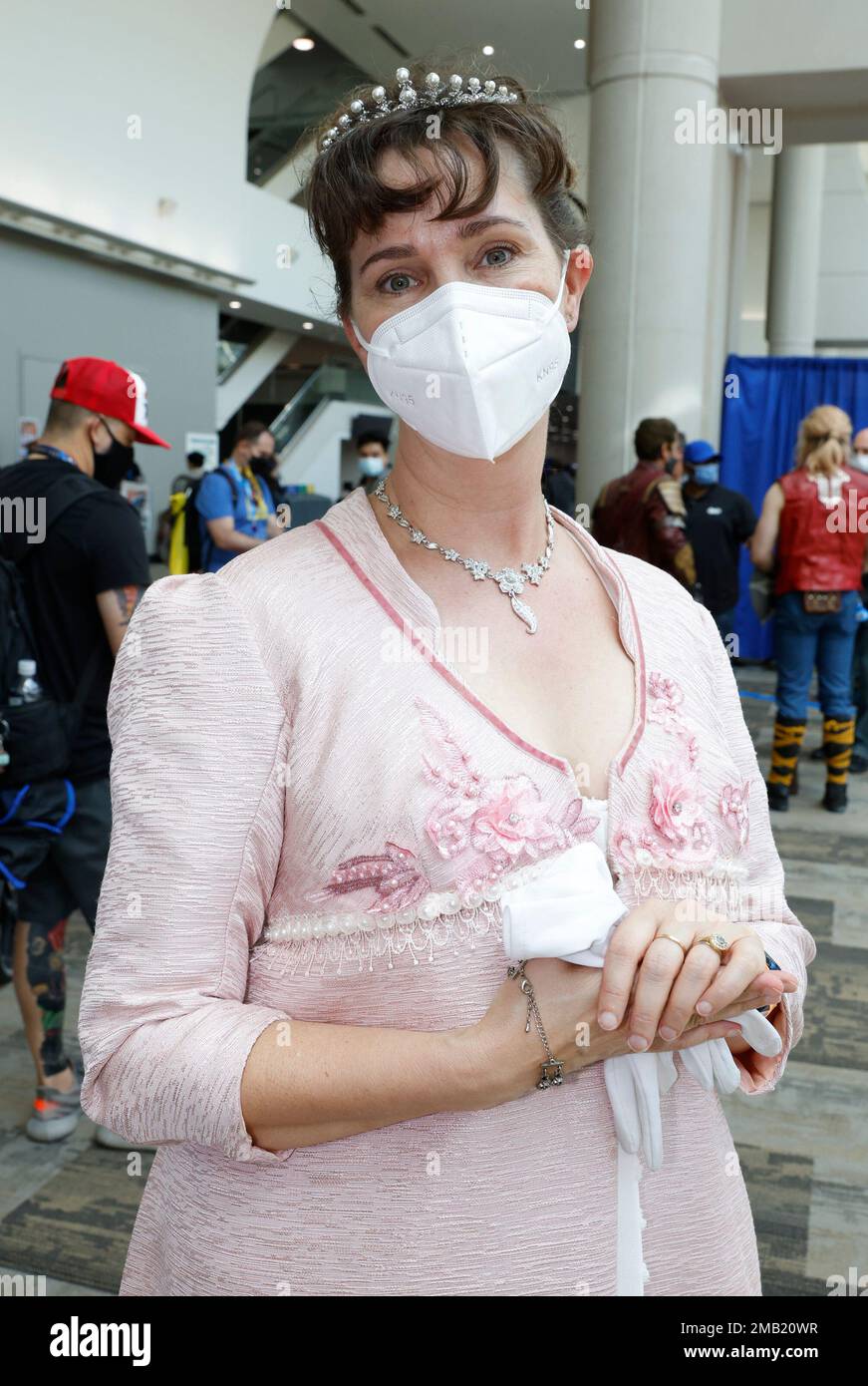Nancy Howe, of San Diego, dressed as Lady Bridgeron, attends day one of ...