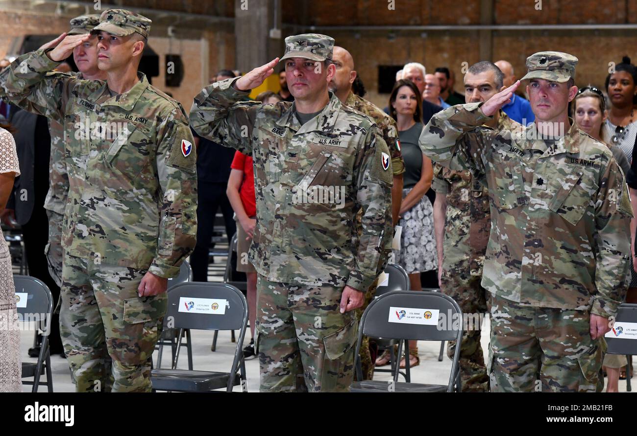 Outgoing Army Field Support Battalion-Africa Commander Lt. Col. Miguel ...