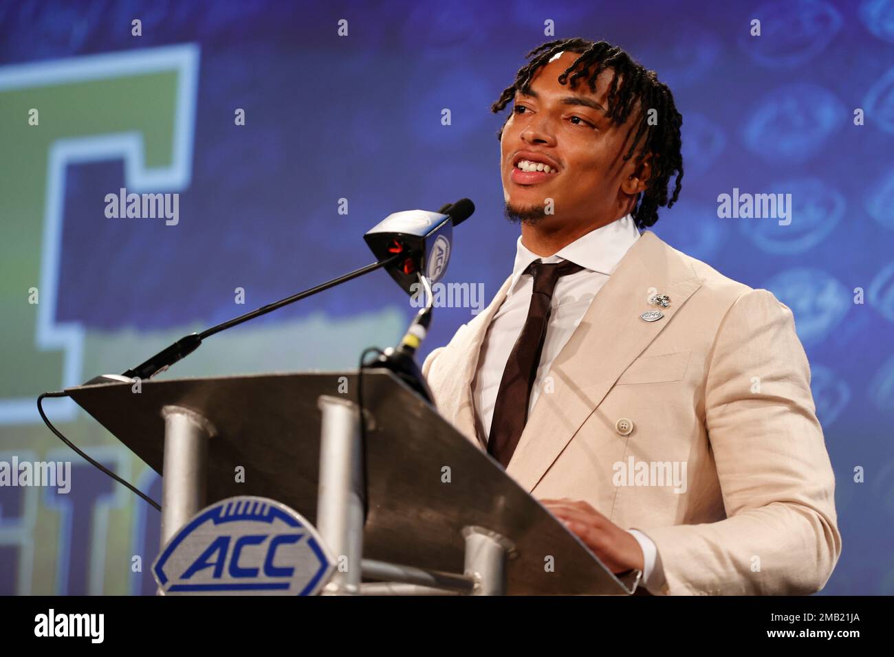 Georgia Tech running back Dontae Smith answers a question at the NCAA ...