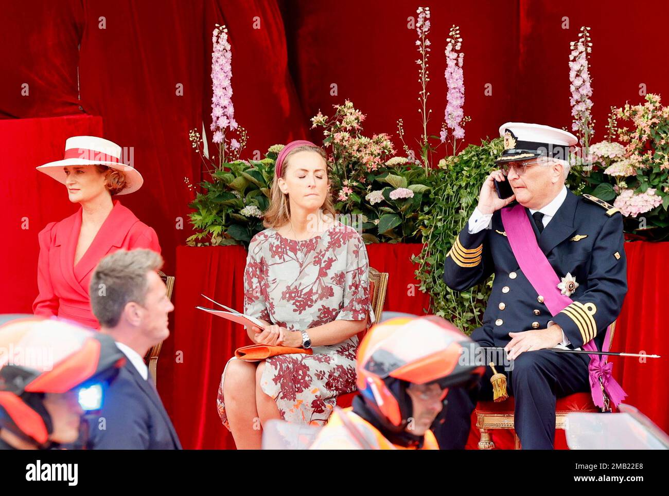 From left, Belgium's Princess Delphine, Belgium's Princess Claire and ...