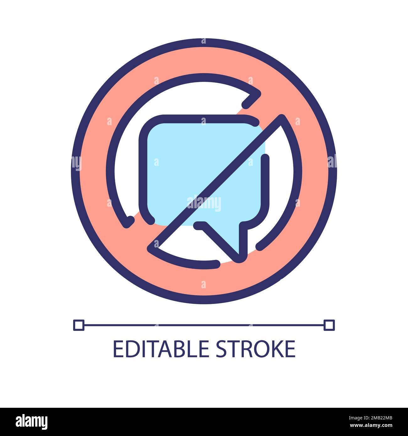 No talking sign pixel perfect RGB color icon Stock Vector Image & Art ...