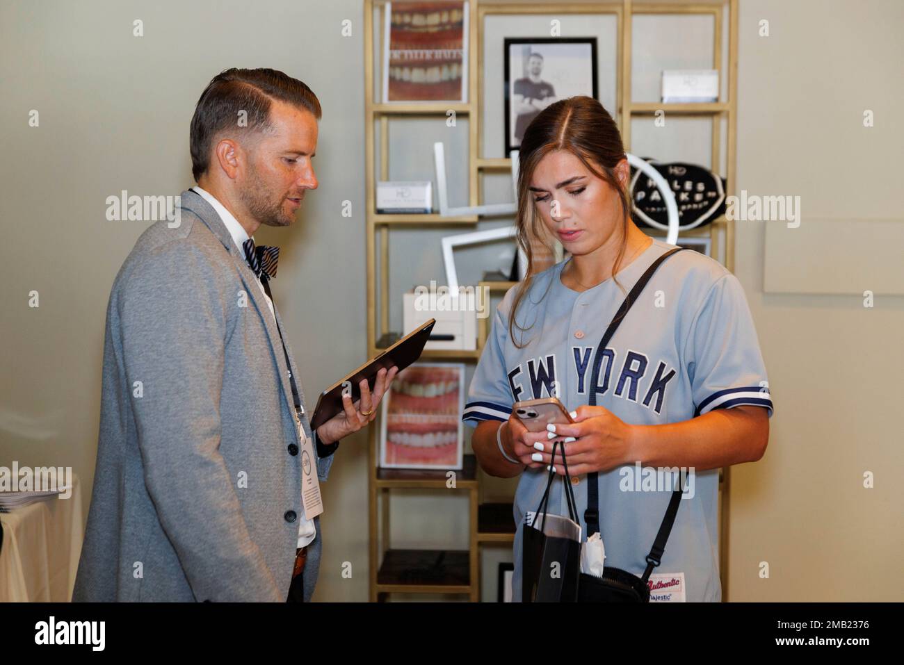 Grace Lyons, right attends the Backstage Creations Lounge at the 2022 ...