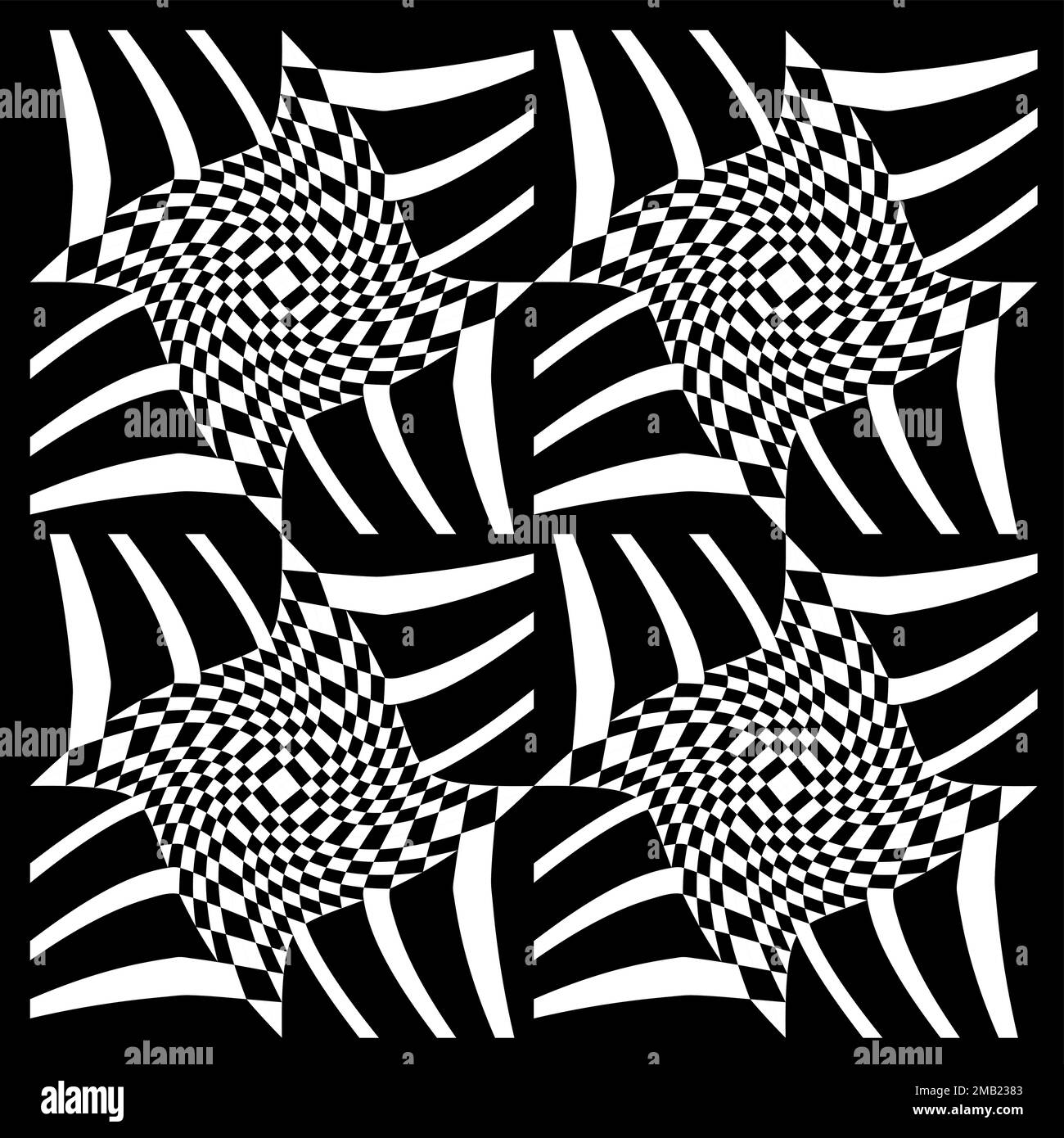 Abstract Distorted Chess Background black and white checkered ...