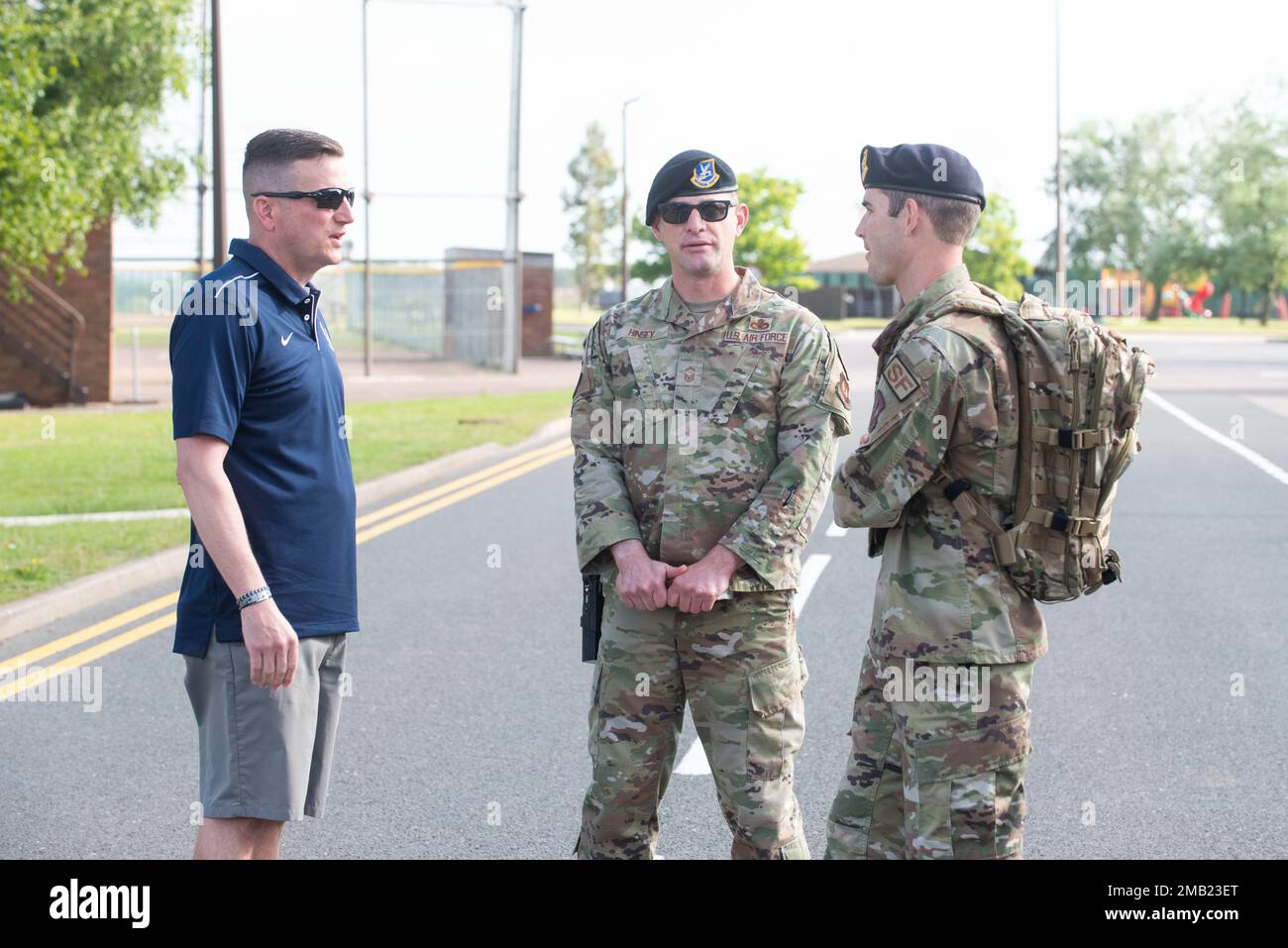 Members from the 501st Combat Support Wing gather together for the ...