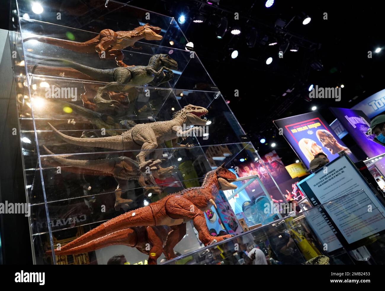 Models of dinosaurs from the "Jurassic Park" film franchise are ...