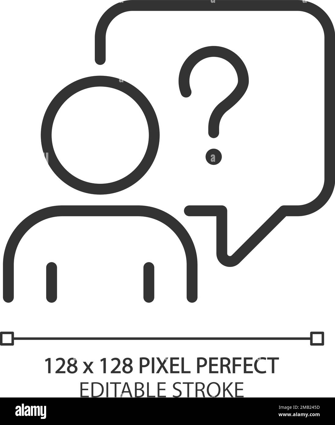 Asking question pixel perfect linear icon Stock Vector Image & Art - Alamy