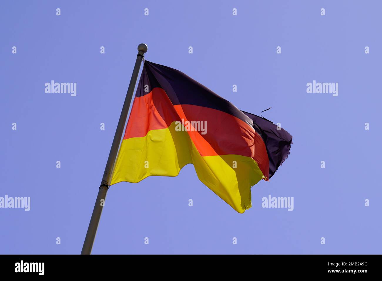 flag german state flag on wind mat germany with blue cloud sky Stock ...