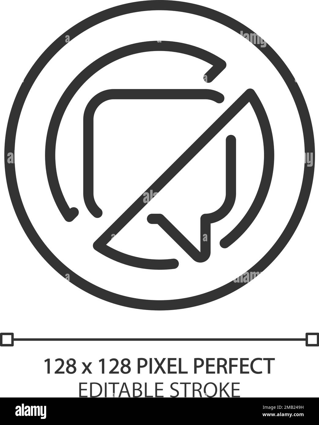 No talking sign pixel perfect linear icon Stock Vector Image & Art - Alamy
