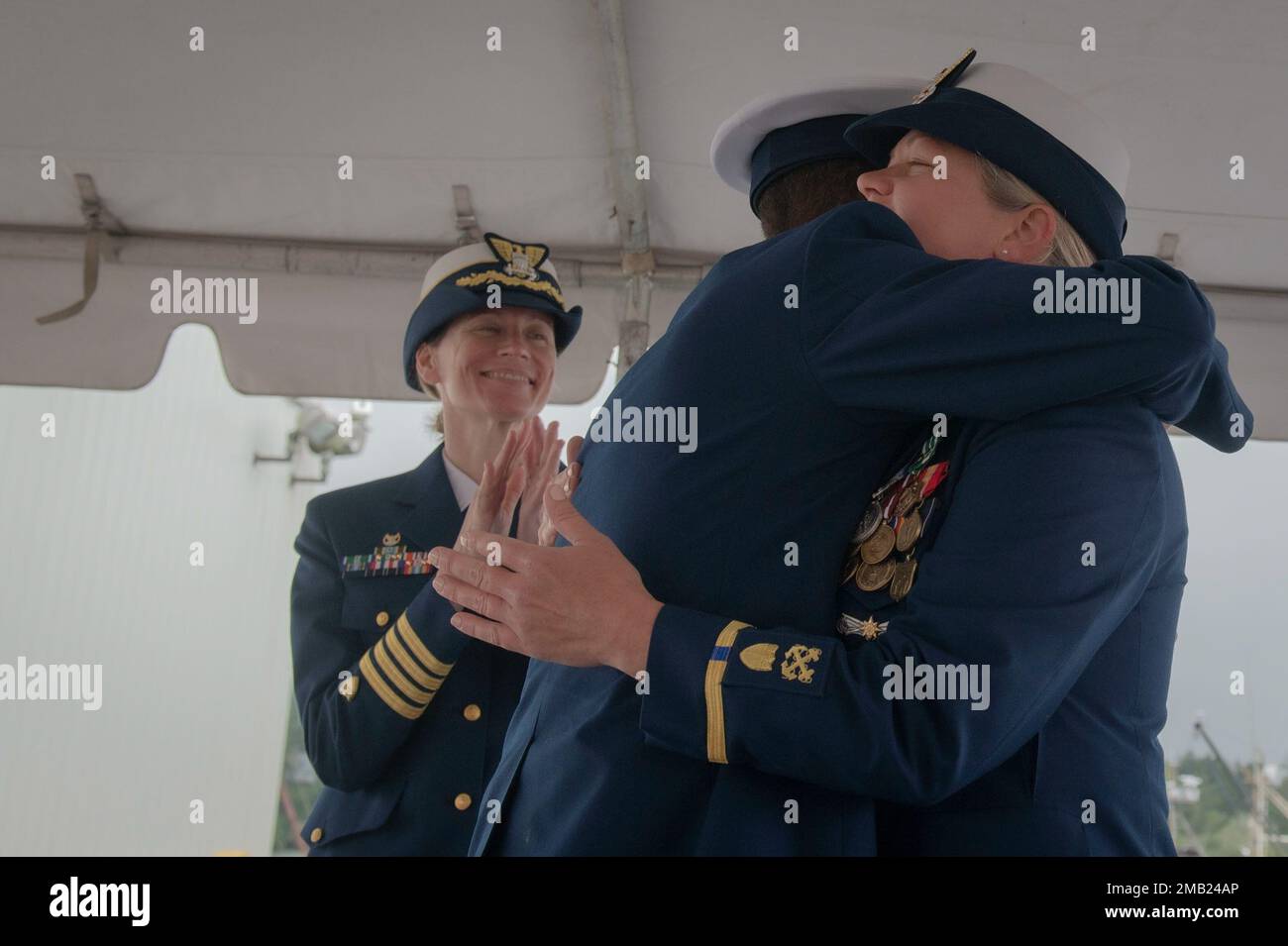 Capt. Breanna Knutson (left), commander, Coast Guard Sector North Bend ...