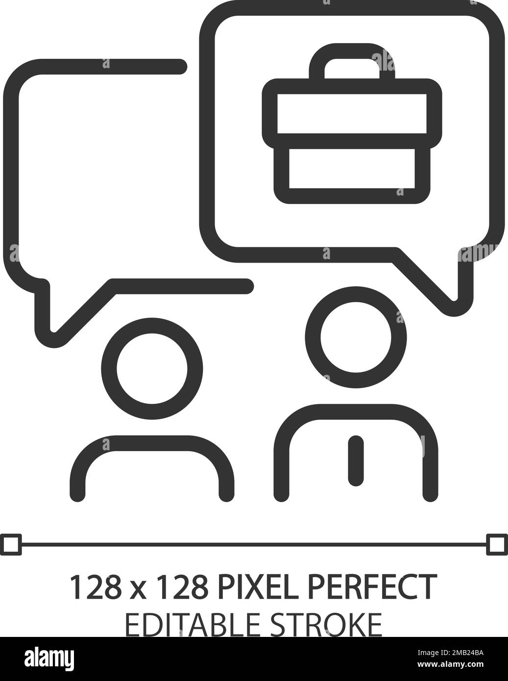 Job interview pixel perfect linear icon Stock Vector Image & Art - Alamy