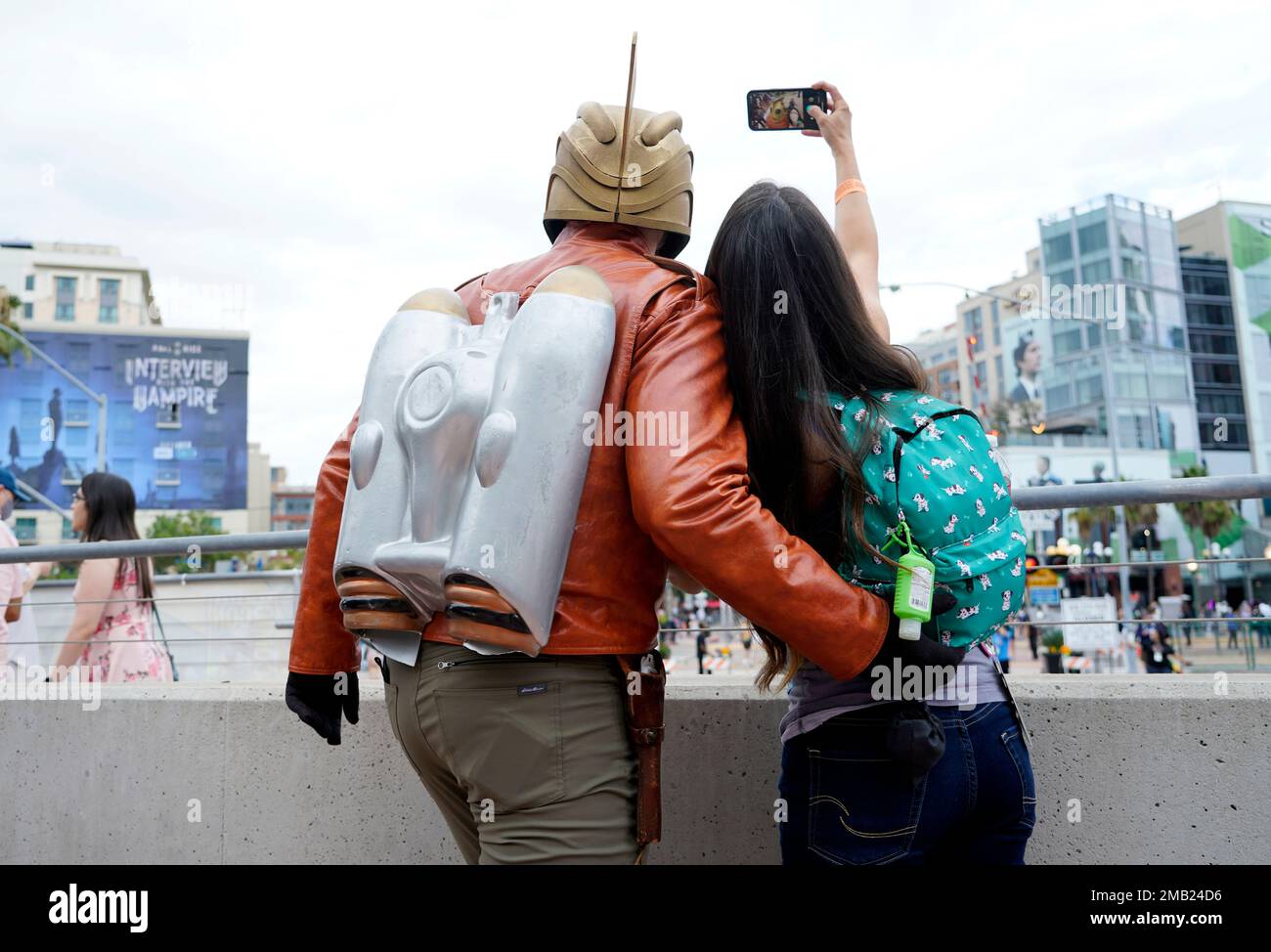 Nathan Turner, left, of San Diego, dressed as the comic-book character ...