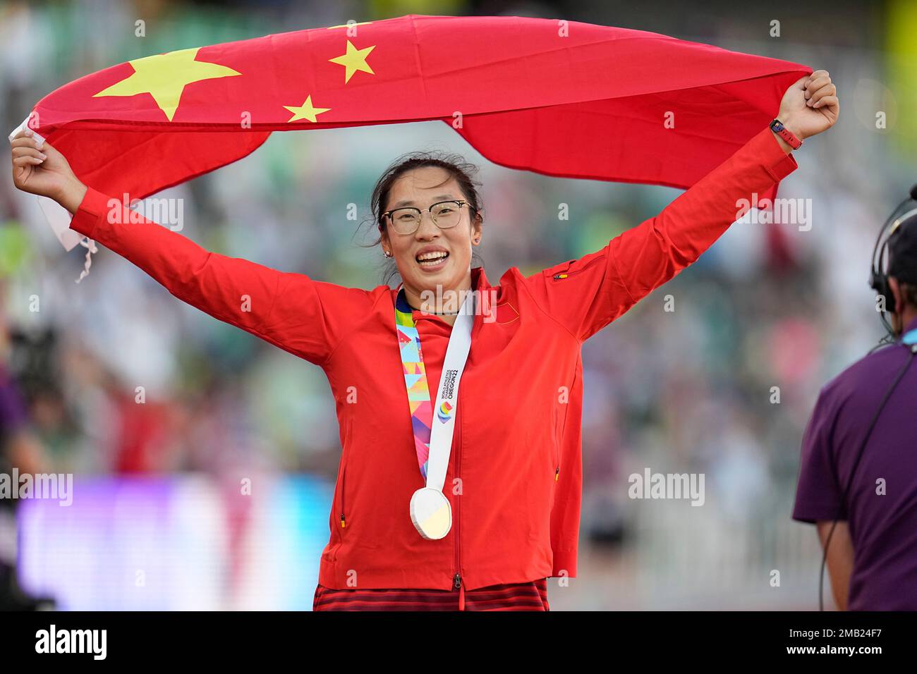 Gold medalist Bin Feng, of China, celebrates after the final of the ...