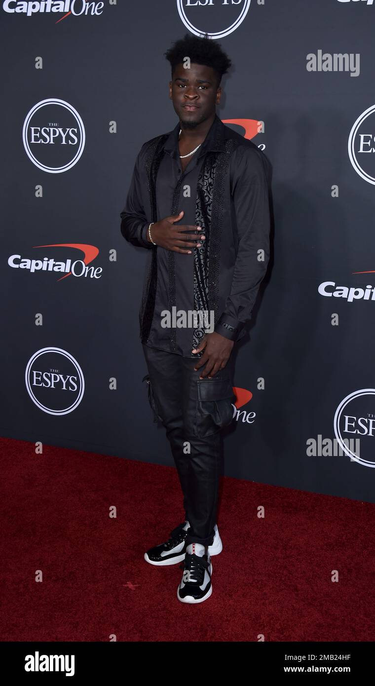 Kervens Loiseau arrives at the ESPY Awards on Wednesday, July 20, 2022 ...