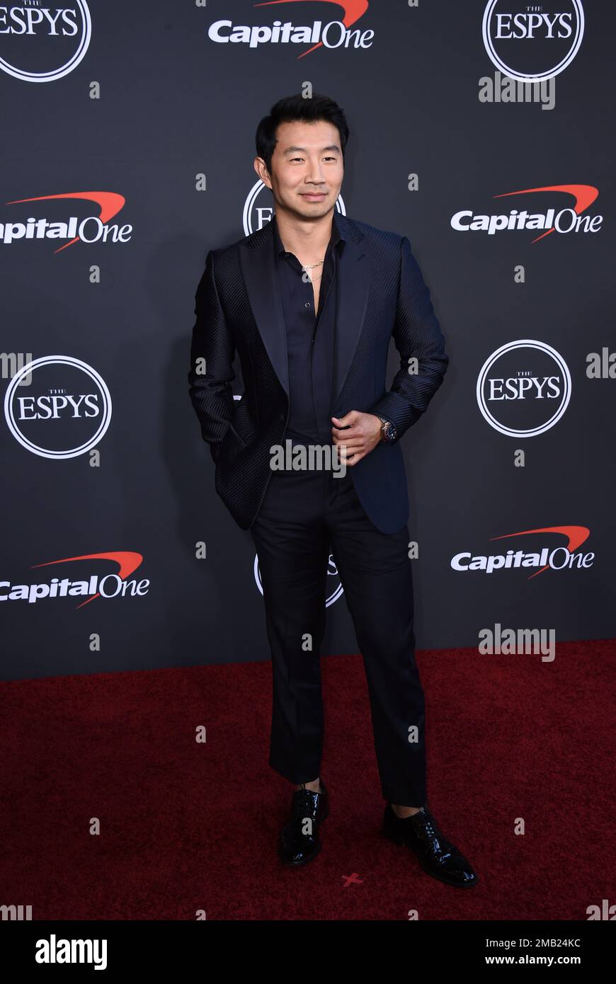 Simu Liu arrives at the ESPY Awards on Wednesday, July 20, 2022, at the ...