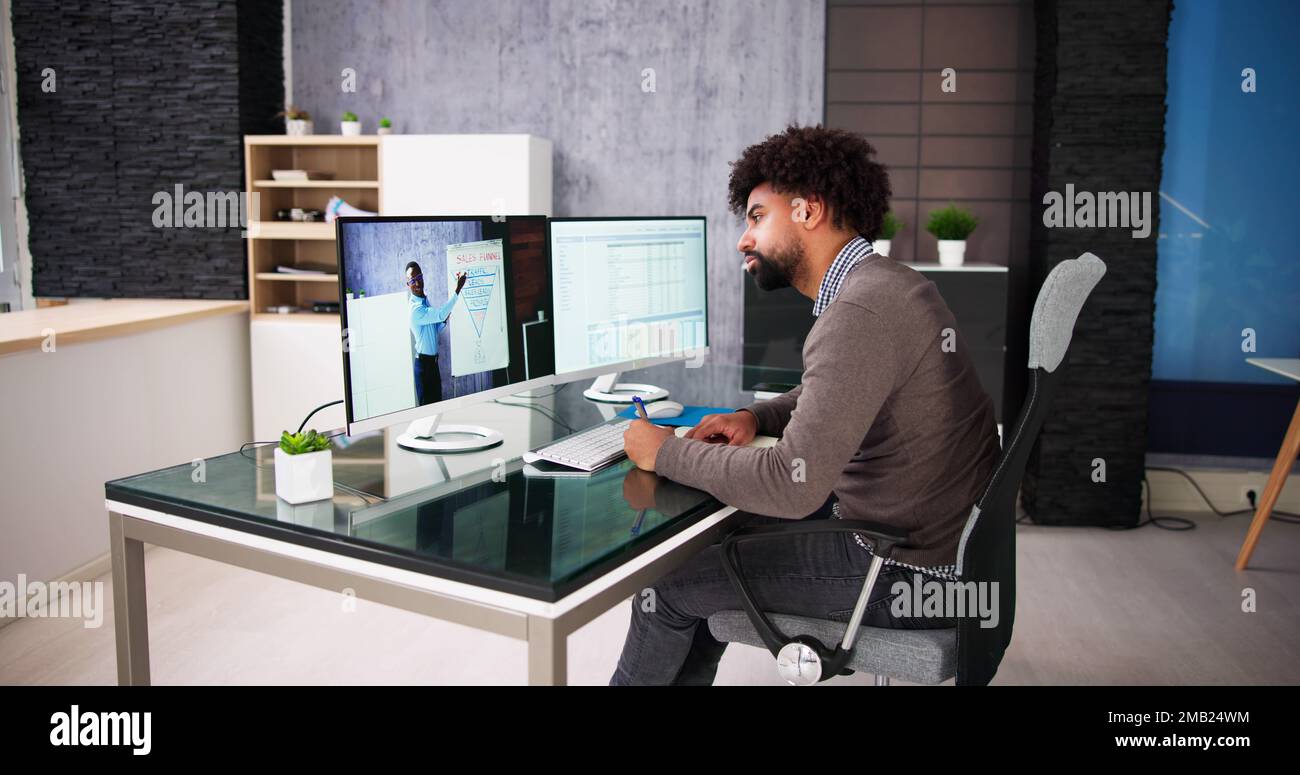 Online Virtual Video Conference Elearning Webinar Training Stock Photo ...