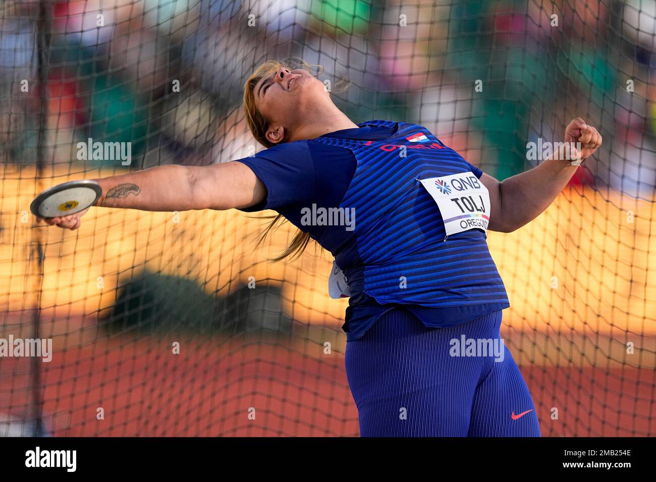 Marija Tolj, of Croatia, competes during the final of the women's ...