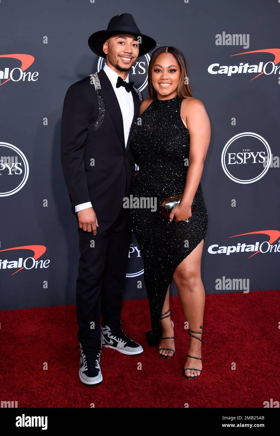 MLB player Mookie Betts of the Los Angeles Dodgers, left, and Brianna ...