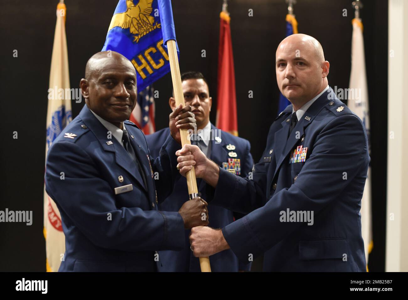 U.S. Air Force Lt. Col. Danny Dacey, right, 17th Healthcare Operations ...