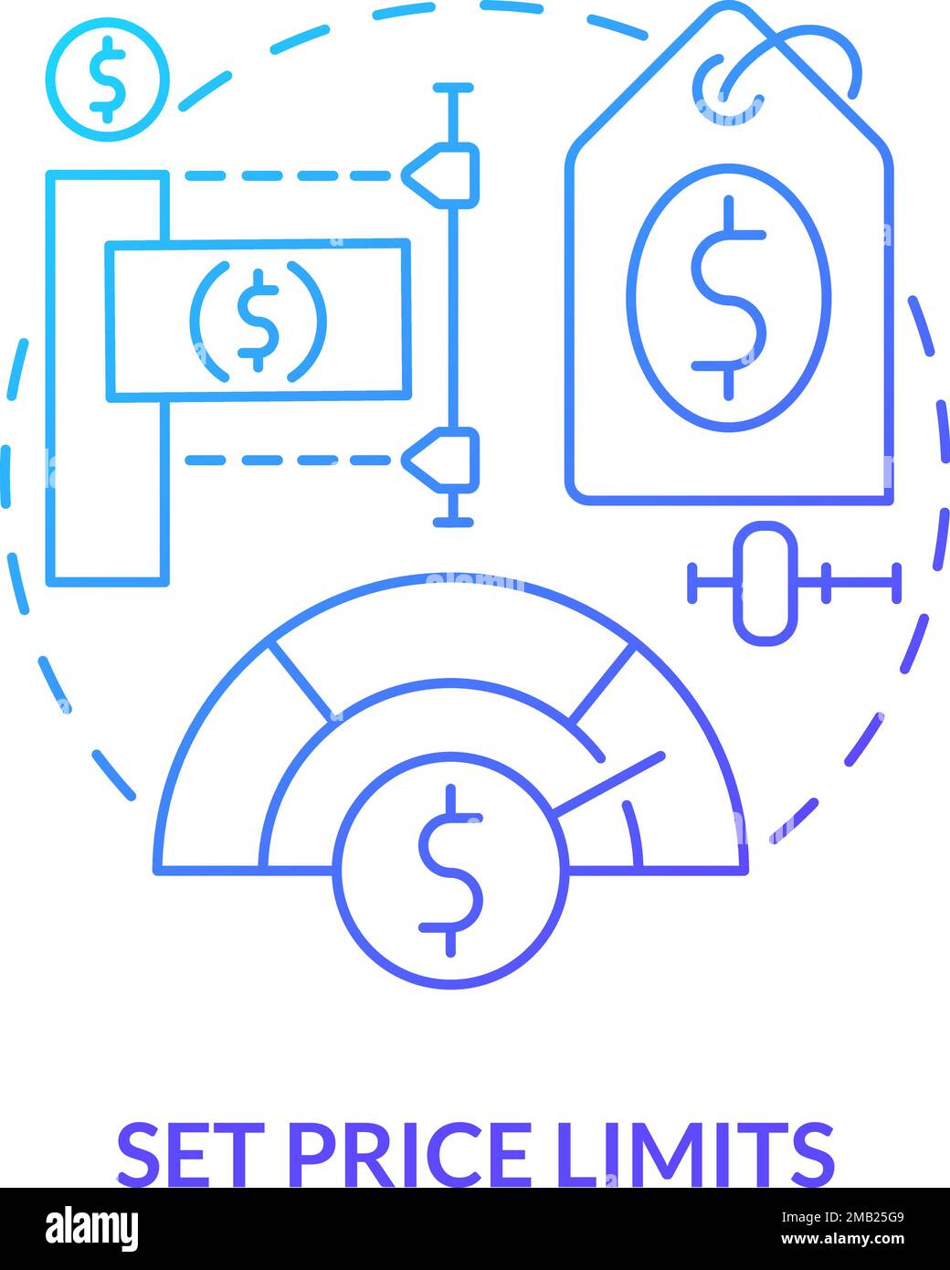 Set price limit blue gradient concept icon Stock Vector Image & Art - Alamy