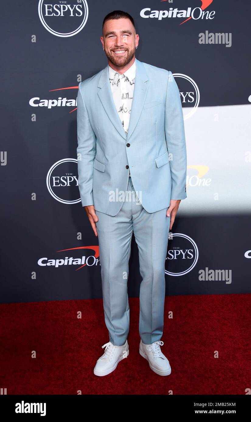 NFL player Travis Kelce of the Kansas City Chiefs arrives at the ESPY ...
