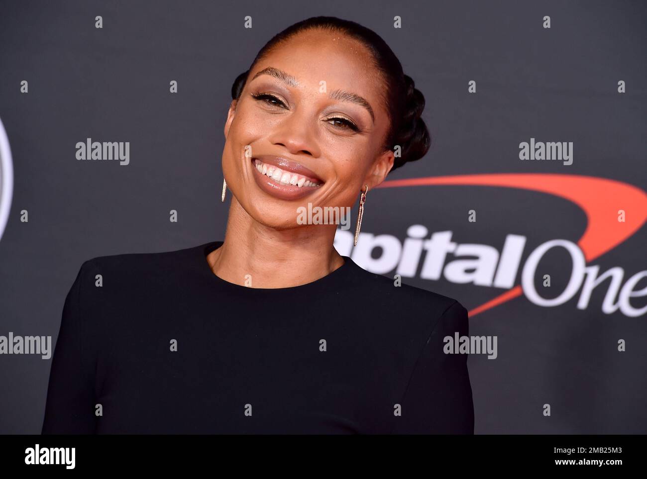 Track and field runner Allyson Felix arrives at the ESPY Awards on ...