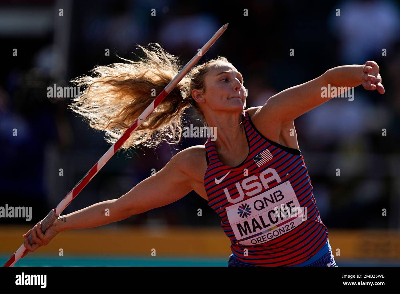 Maggie Malone, of the United States, competes in a qualification for ...