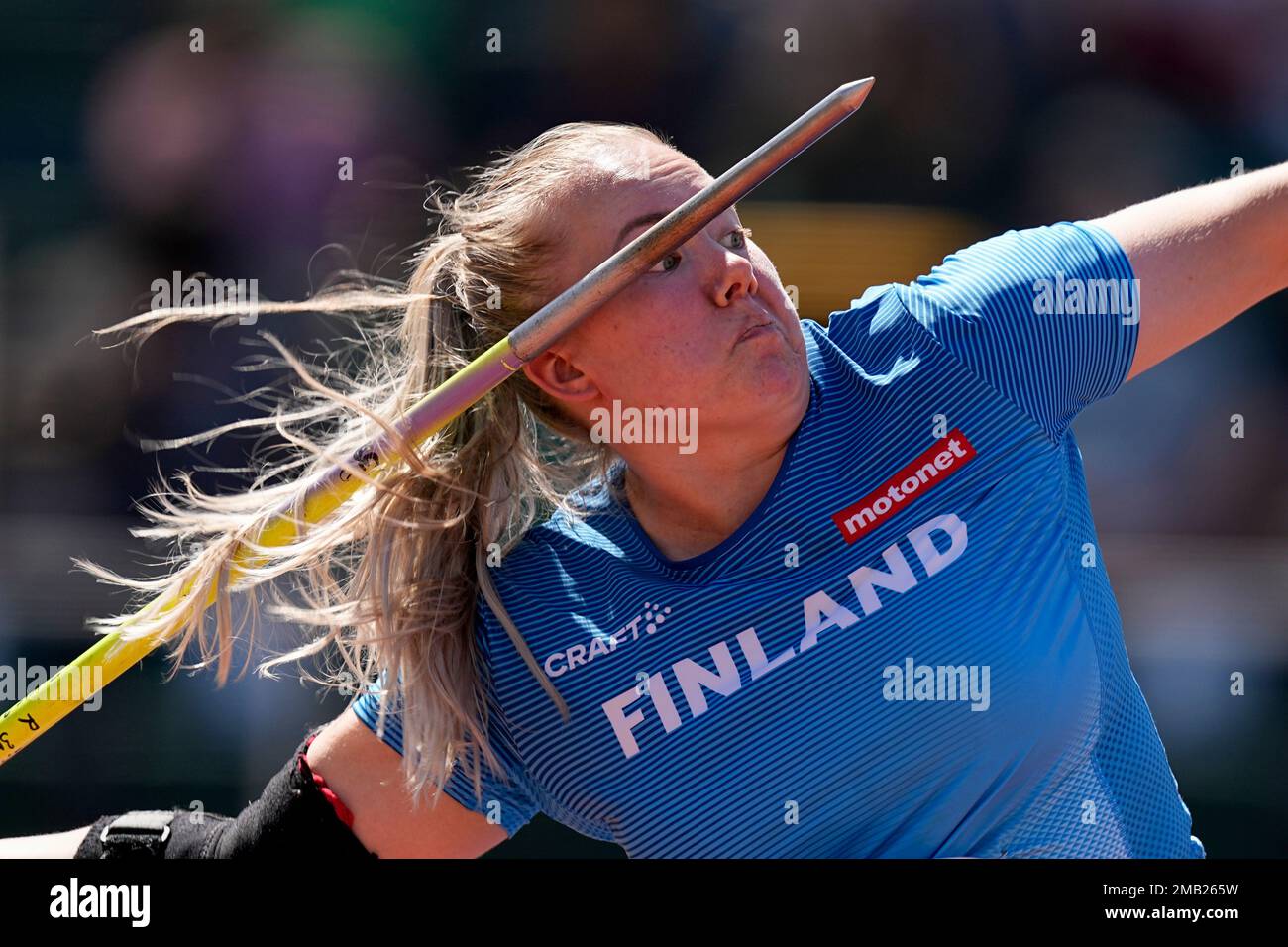 Sanne Erkkola, of Finland, competes in a qualification for the women's ...