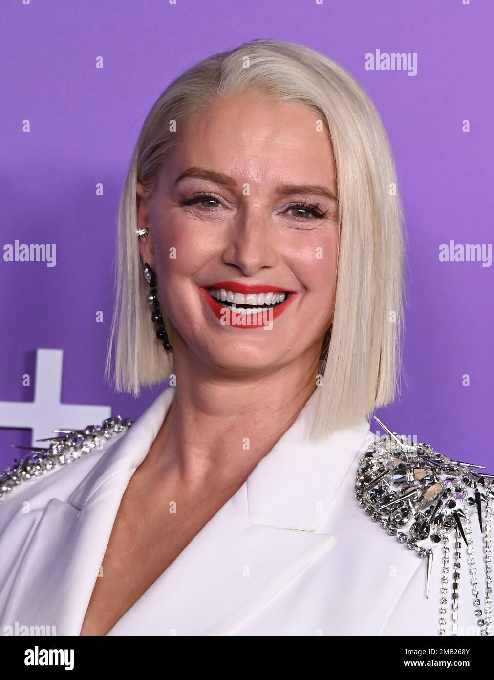 Katherine LaNasa arriving at Apple TV+’s “Truth Be Told” season 3 ...