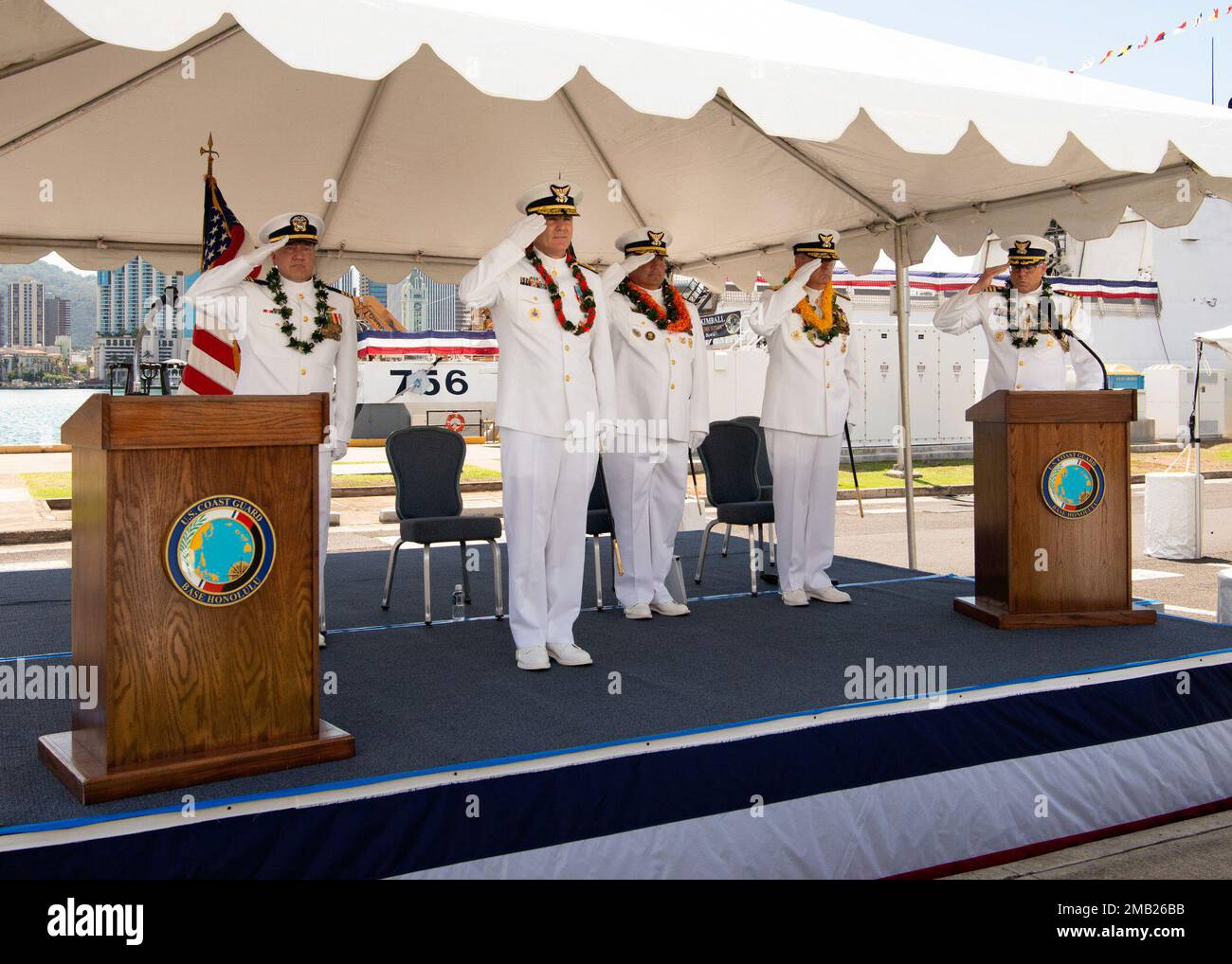 The Coast Guard 14th District holds a change of command ceremony at ...