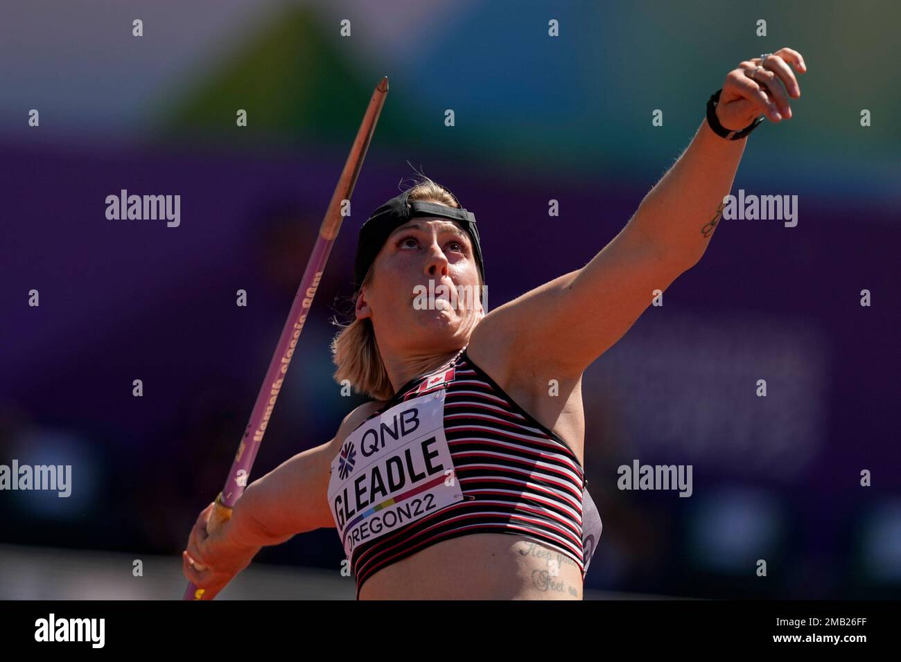 Elizabeth Gleadle, of Canada, competes in a qualification for the women ...