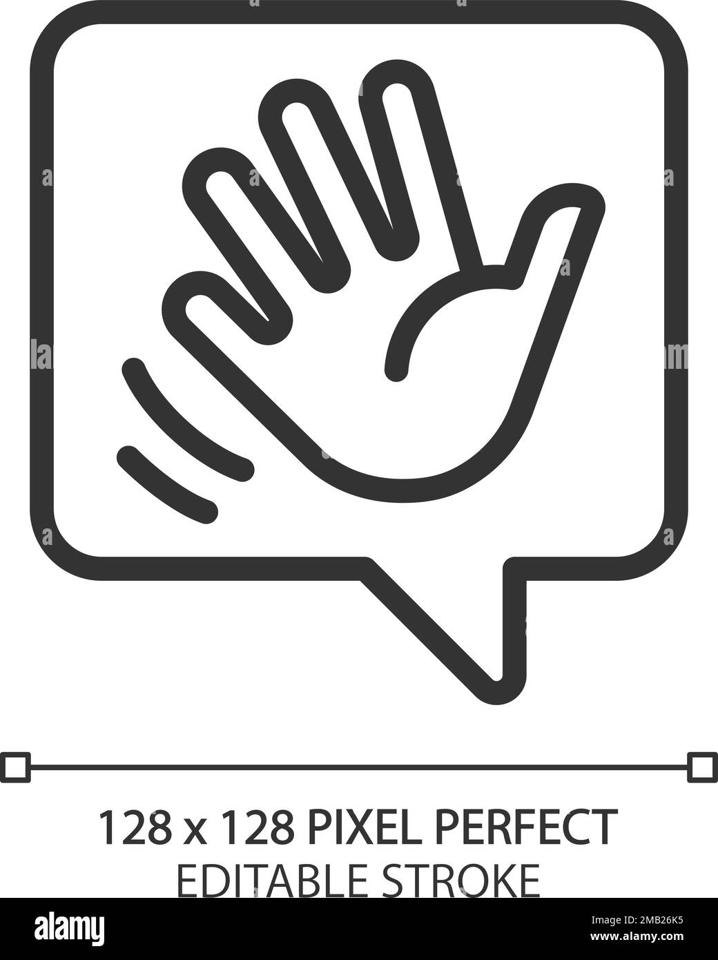 Saying hello pixel perfect linear icon Stock Vector Image & Art - Alamy