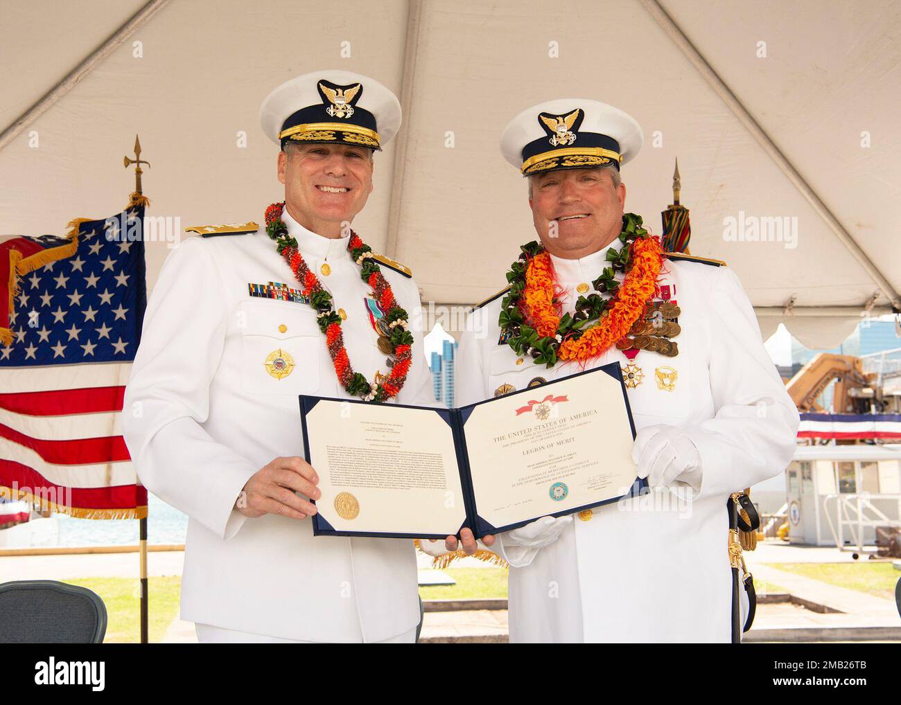 Rear Adm. Matthew Sibley (right), commander, Coast Guard 14th District ...