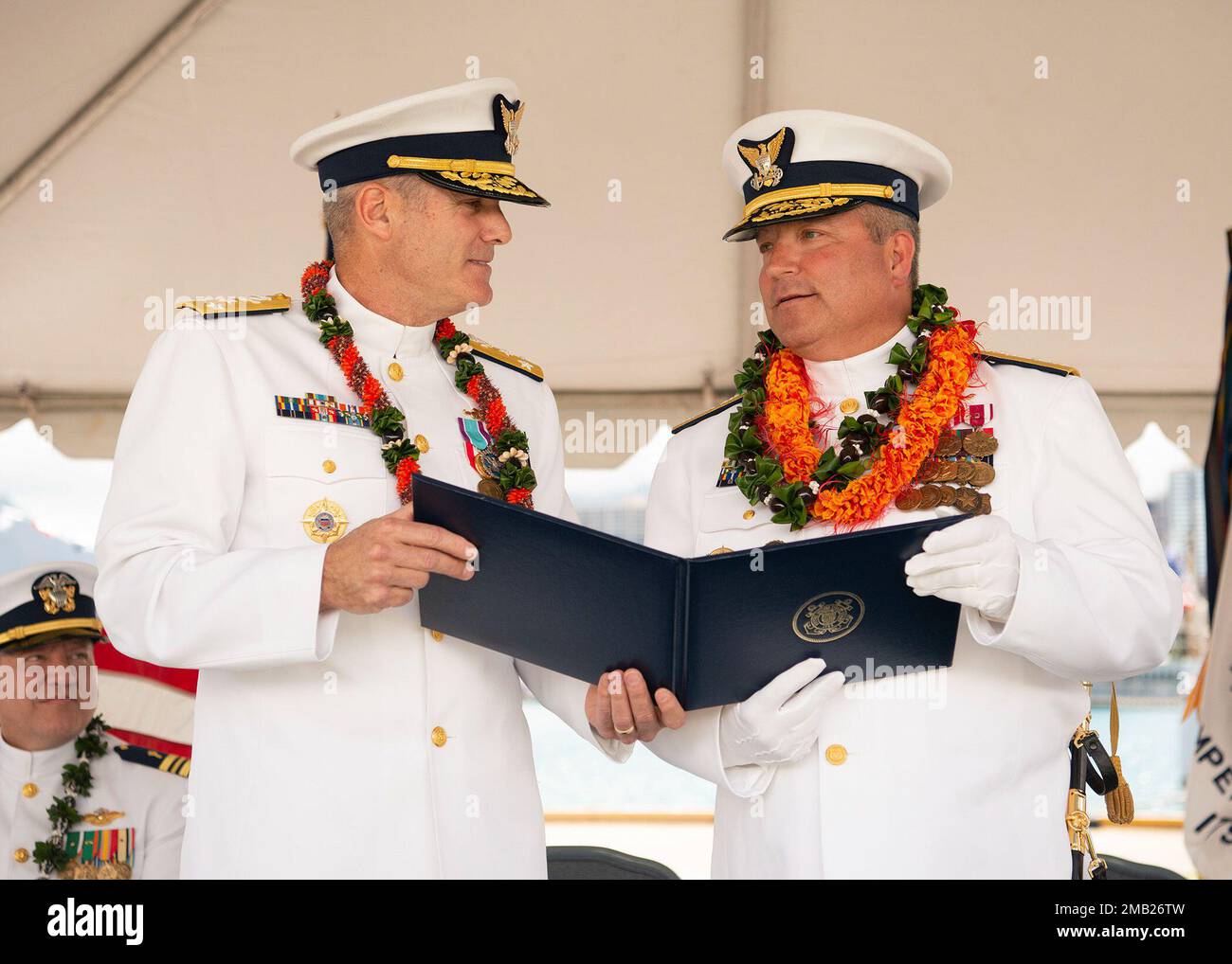 Rear Adm. Matthew Sibley (right), commander, Coast Guard 14th District ...