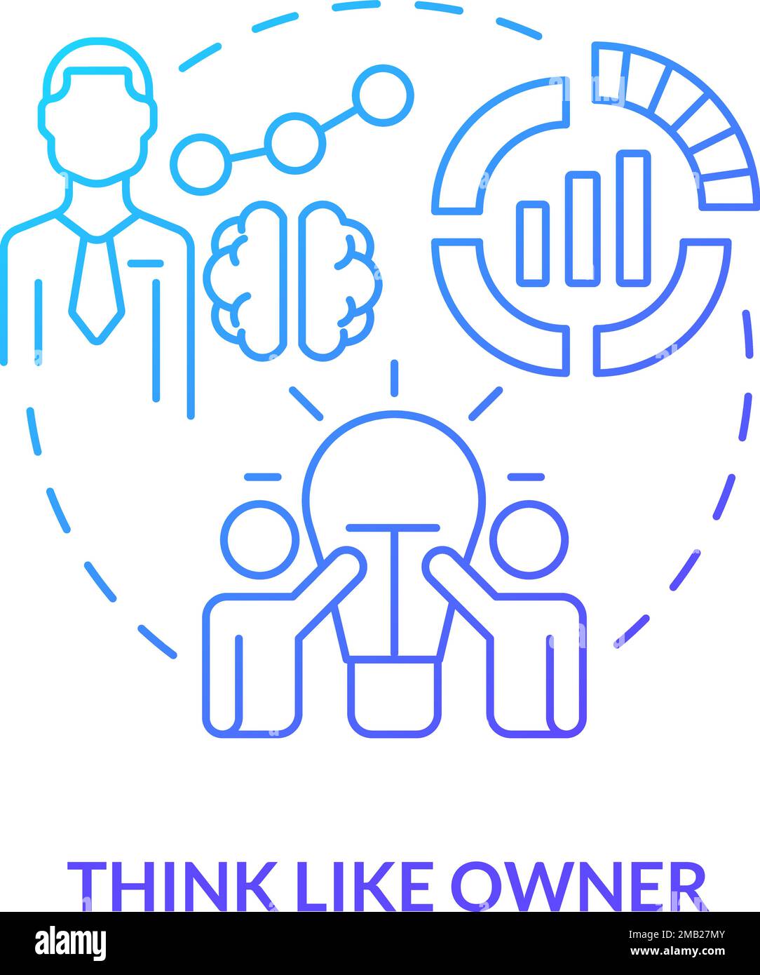 Think like owner blue gradient concept icon Stock Vector Image & Art ...
