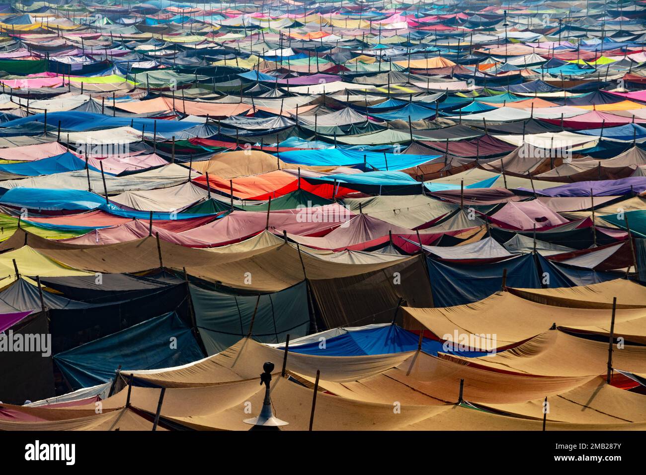 Dhaka, Bangladesh. 20th Jan, 2023. The huge Ijtema tent on the banks of ...