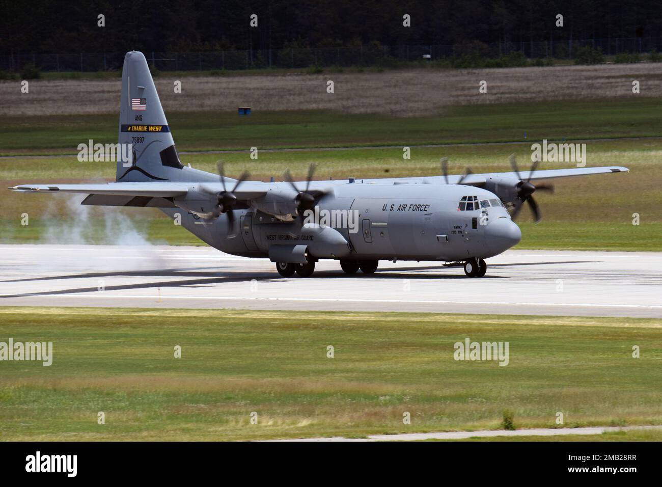 U.S. Air Force C-130 Hercules aircraft from the 130th Airlift Wing ...