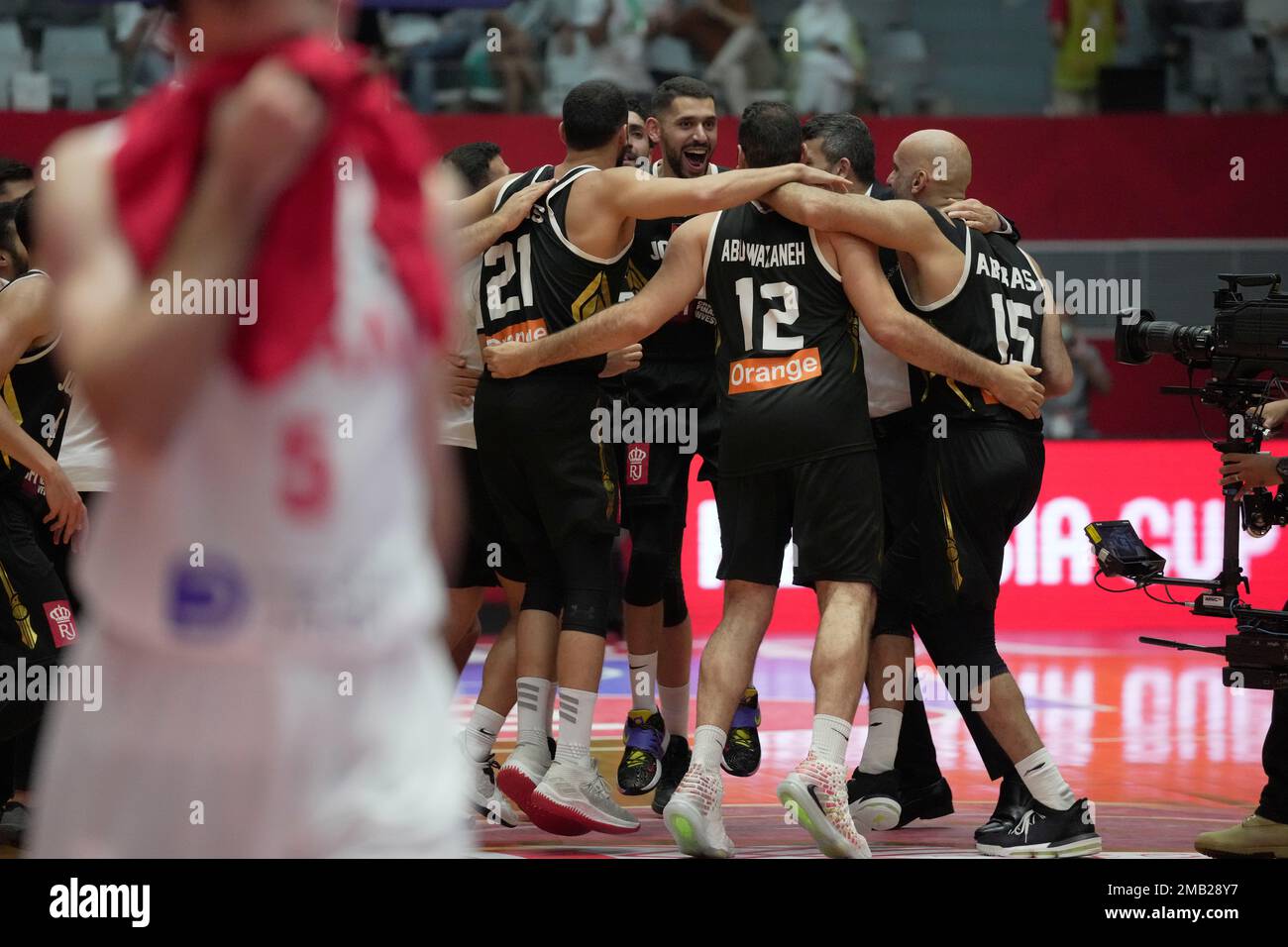 Team Jordan celebrates after defeating Iran during their quarter final ...