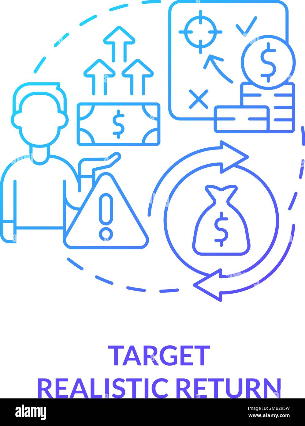 Target realistic return blue gradient concept icon Stock Vector Image ...