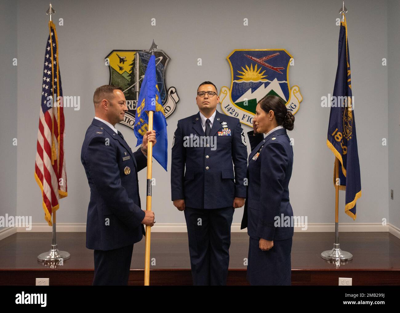The 142nd Force Support Squadron held a change of command ceremony at ...