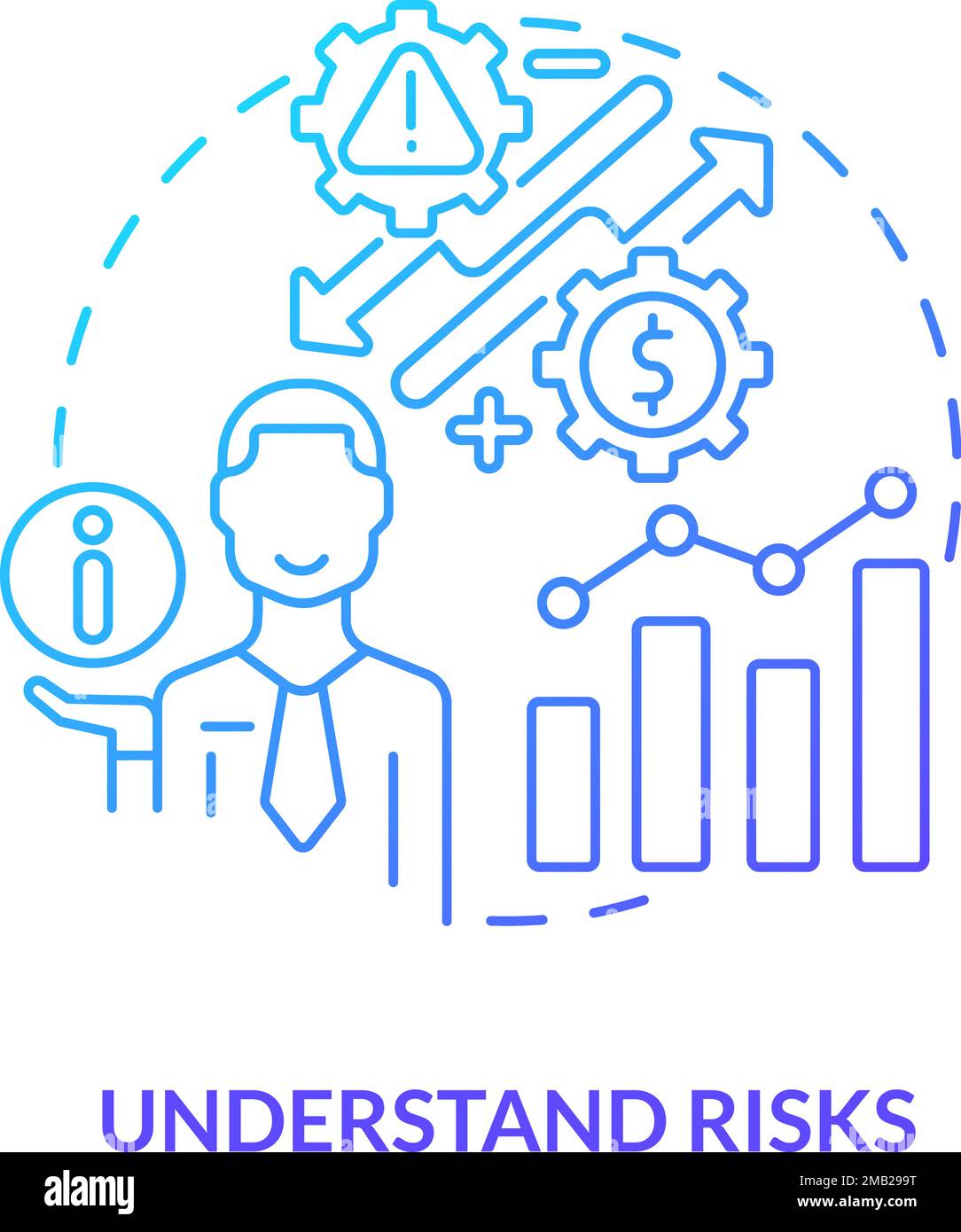 Understand risks blue gradient concept icon Stock Vector Image & Art - Alamy