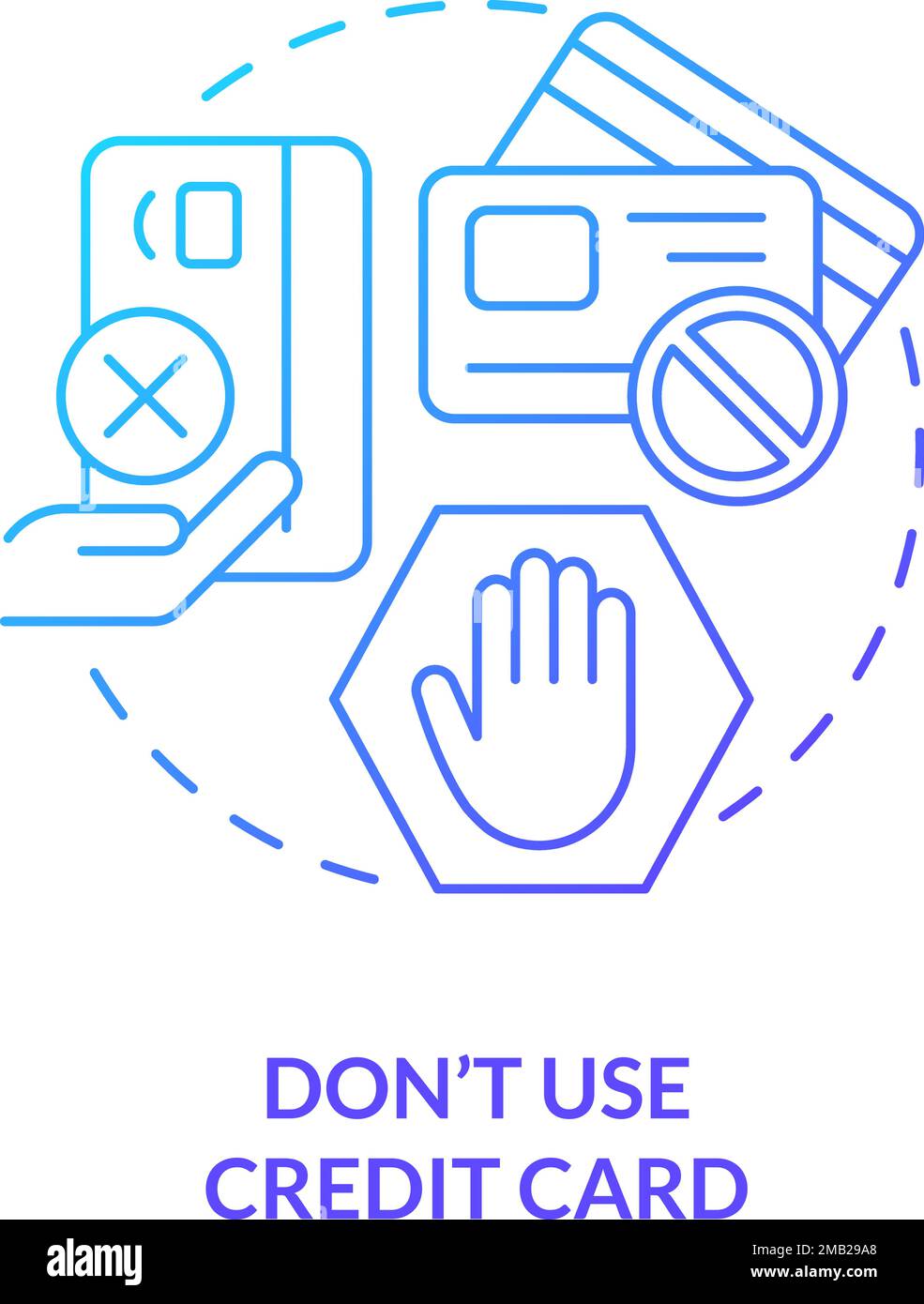 Do not use credit card blue gradient concept icon Stock Vector Image ...