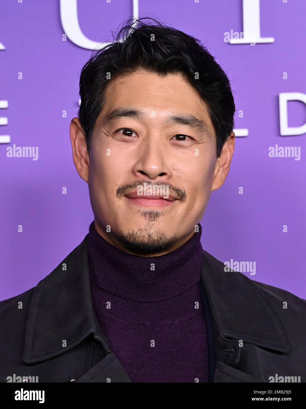 Tim Chiou arriving at Apple TV+’s “Truth Be Told” season 3 premiere held at the Pacific Design ...