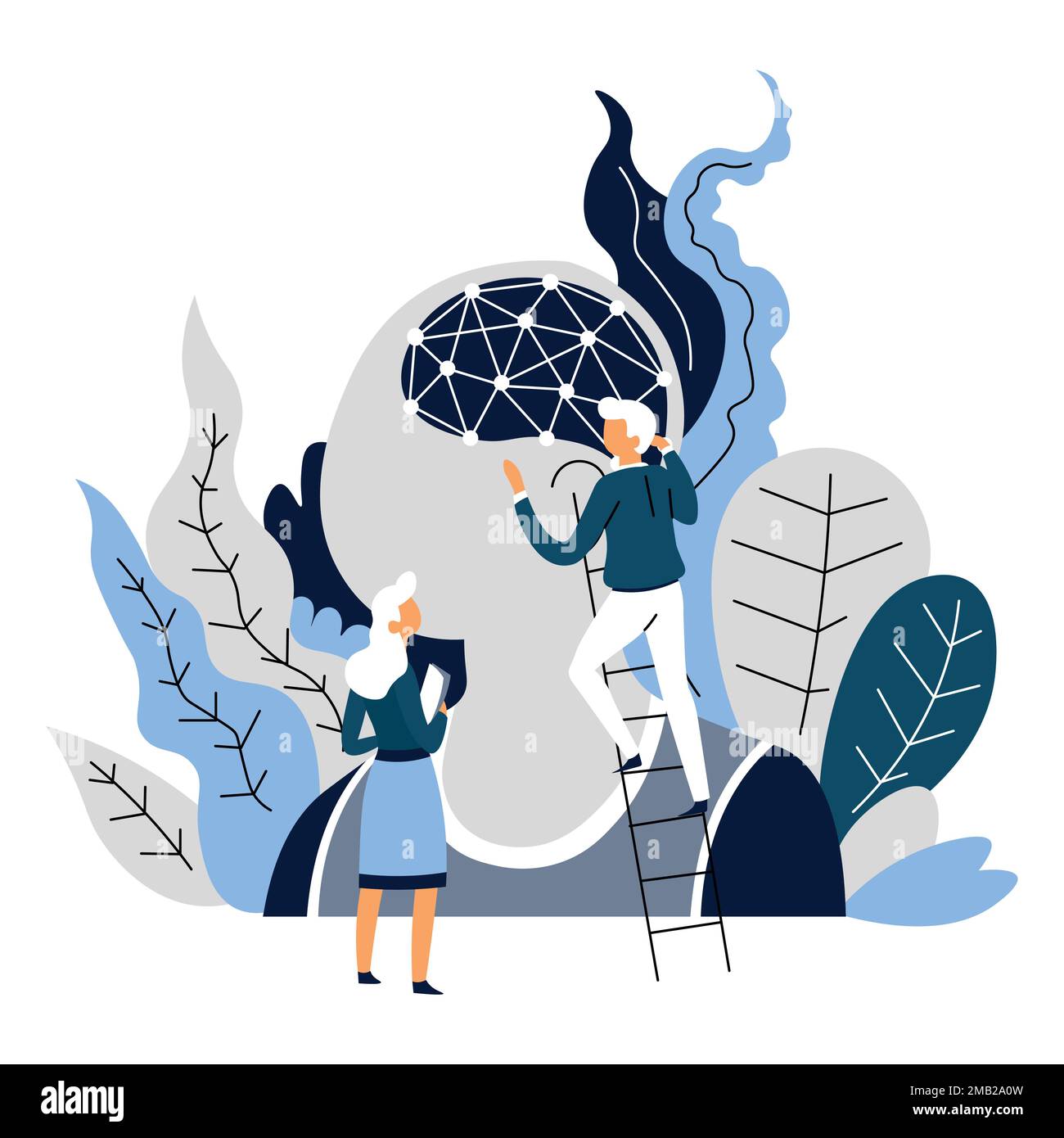 Programmers and artificial intelligence robot head neural network ...