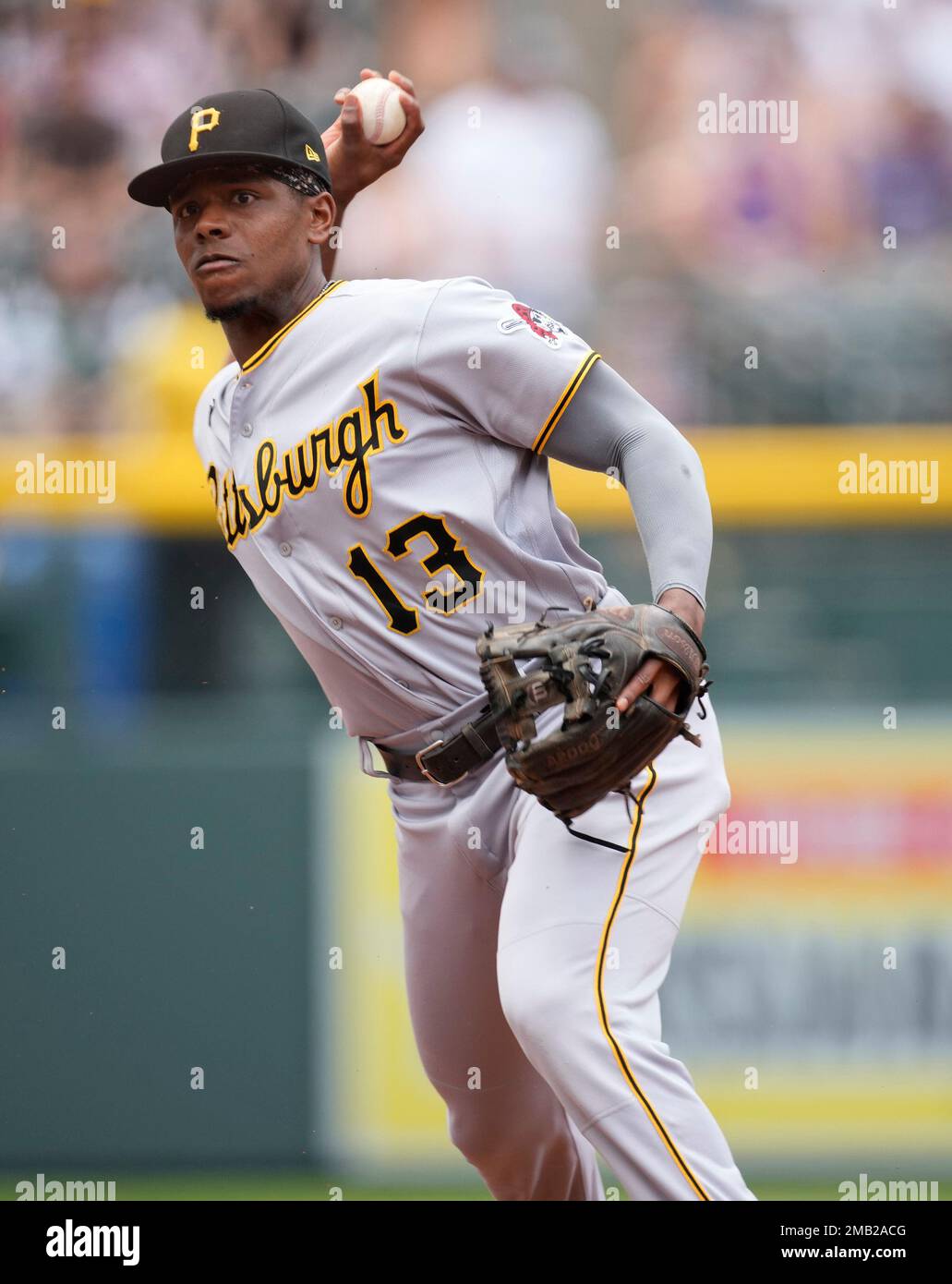 Pittsburgh Pirates third baseman Ke'Bryan Hayes (13) during the second ...